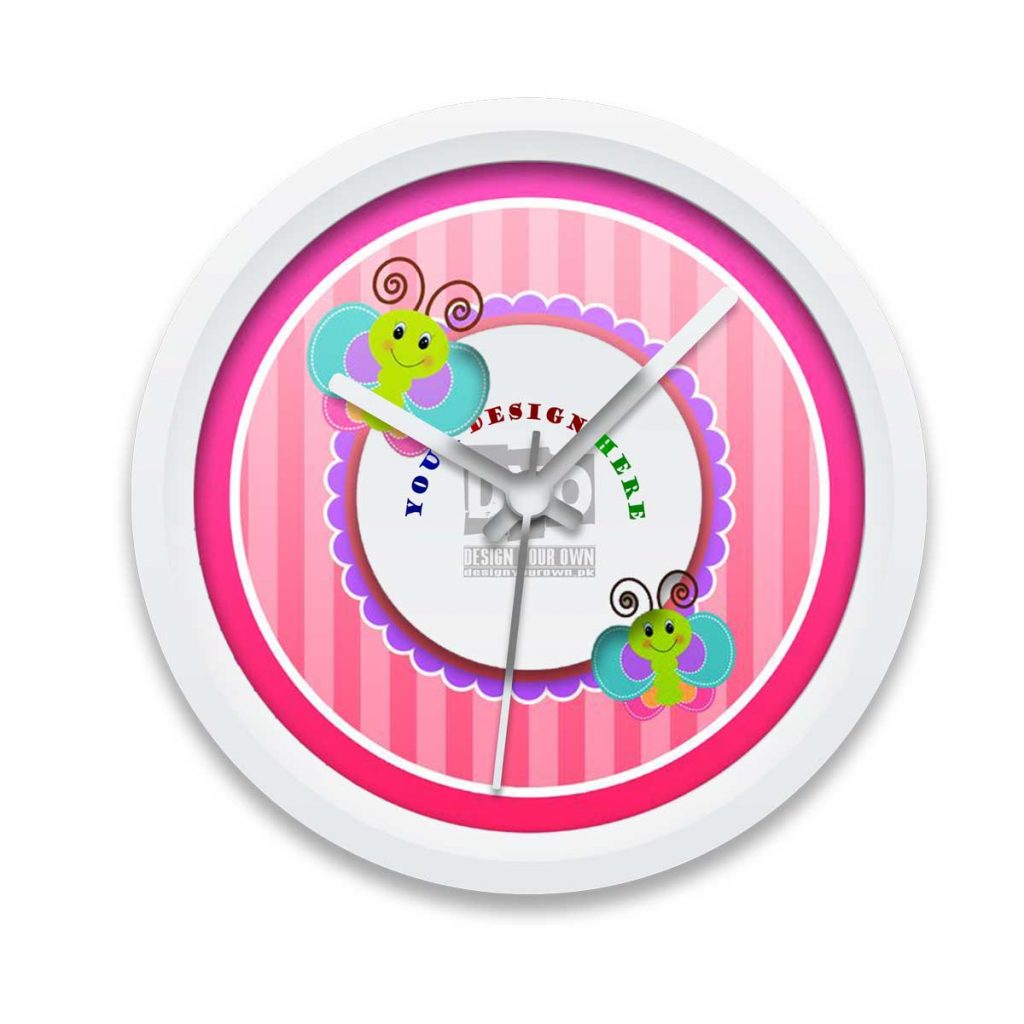 Butterfly stroke design your own new baby gift wall clock – Design Your ...